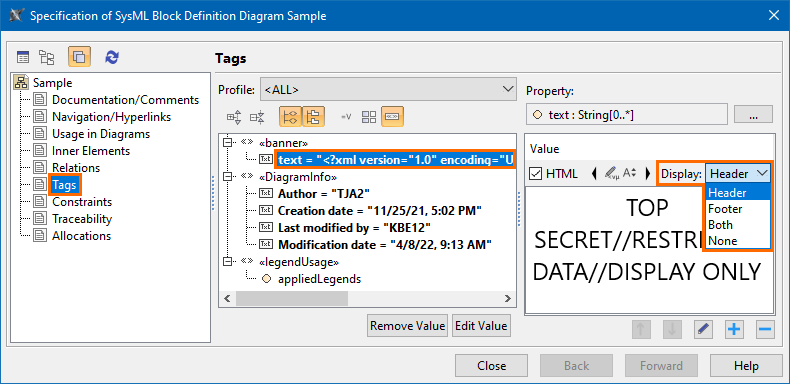 Managing Diagram Banners