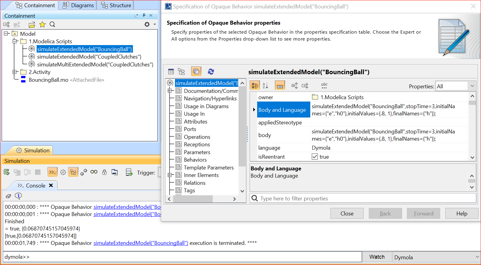 Integration with Dymola