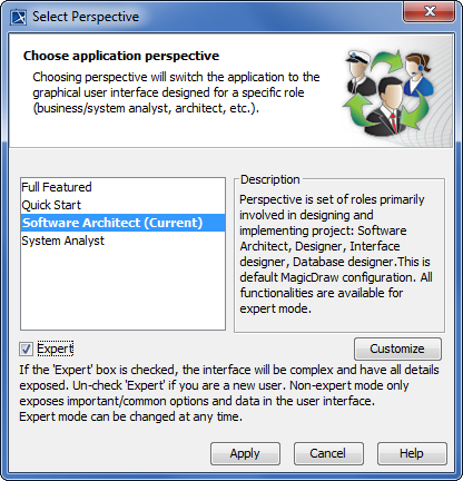 Select Perspective dialog