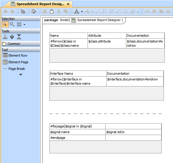 Spreadsheet Report Designer diagram