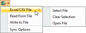 Exchanging data between tables and Excel or CSV files