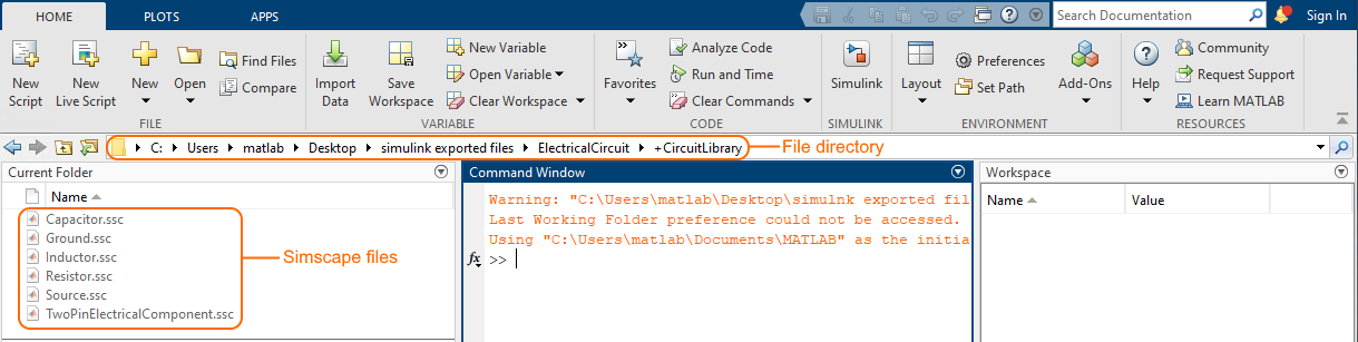 Electrical Circuit example to Simulink and Simscape model