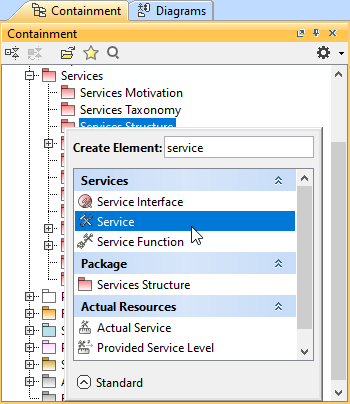 Working with Services Connectivity diagram