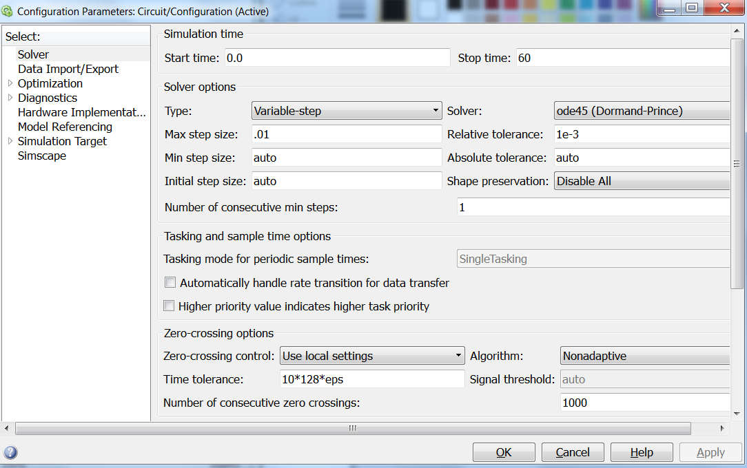 Electrical Circuit example to Simulink and Simscape model R2016a