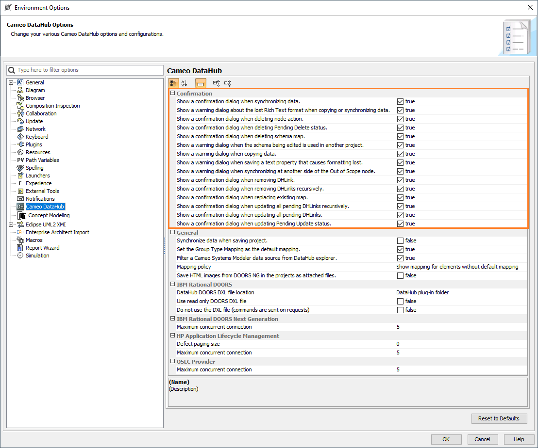Confirmation - Cameo DataHub 2022x Refresh2 - No Magic Documentation