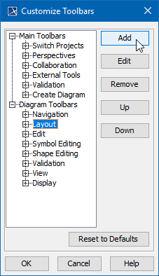 Toolbars - MagicDraw 2024x Refresh3 - No Magic Product Documentation