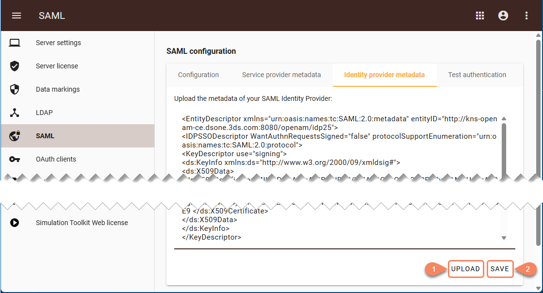 Configuring authentication server for SAML integration - Teamwork Cloud ...